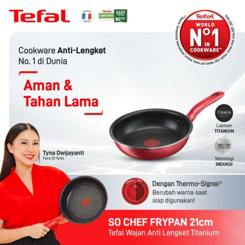 Promo Tefal Wajan Induksi Penggorengan Anti Lengket So Chef Frypan 21cm [fs] Diskon 23% Di ...