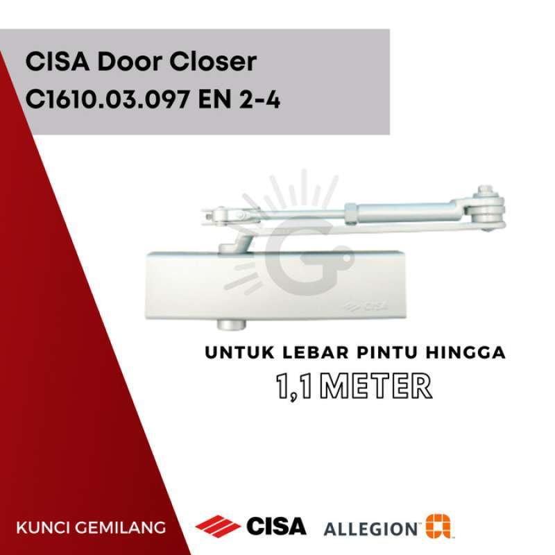 Promo Cisa Door Closer C1610.03.097 En 2-4 Silver Diskon 23% Di Seller ...