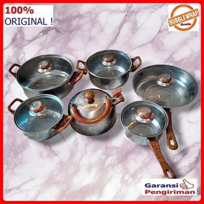 Promo Panci Set Panci Stainless Set Panci Bisa Induksi / Listrik Gagang ...