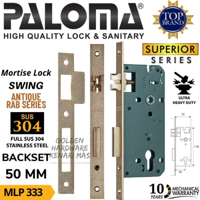 Promo Body Kunci Mortise Lock Mlp 333 Ior Swing 50mm Rab Diskon 23% Di ...