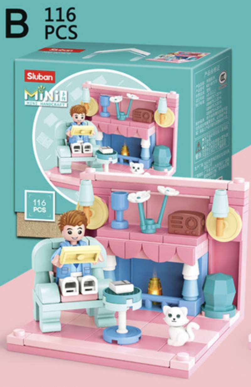 Promo Mainan Brick Sluban Girls Mini Handcraft Doll House Diy M38 B0757 ...