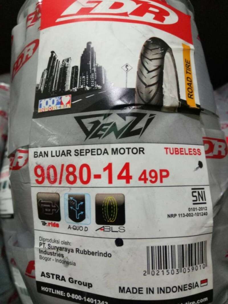Promo Ban Fdr 90/80-14 Genzi Tubeless Matic Diskon 23% Di Seller Baldum ...