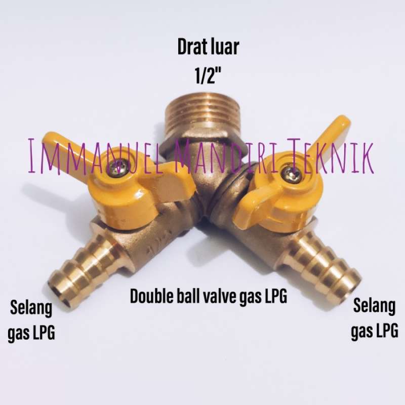 Promo Ball Valve Gas Lpg 1/2 Cabang 2 / Stop Kran Gas Lpg 1/2 Heavy Duty Diskon 23% Di Seller ...