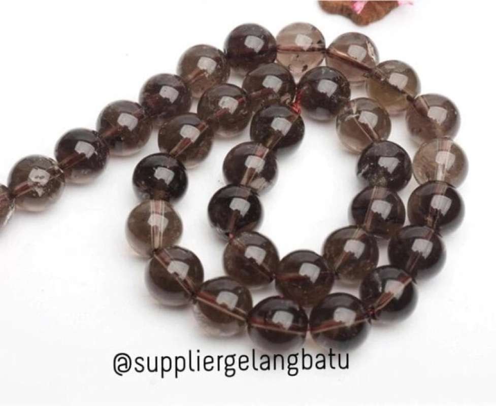 Jual Bahan Batu Kuarsa Coklat Smoky Quartz Healing Yoga Therapy 10mm ...