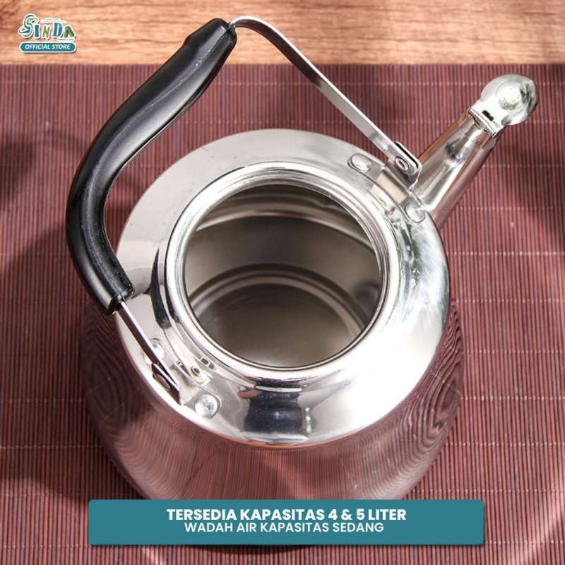 Jual Ssa Sinda Teko Stainless 5 Liter Ceret Bunyi Siul Anti Karat Ceret Bunyi Untuk Masak Air ...