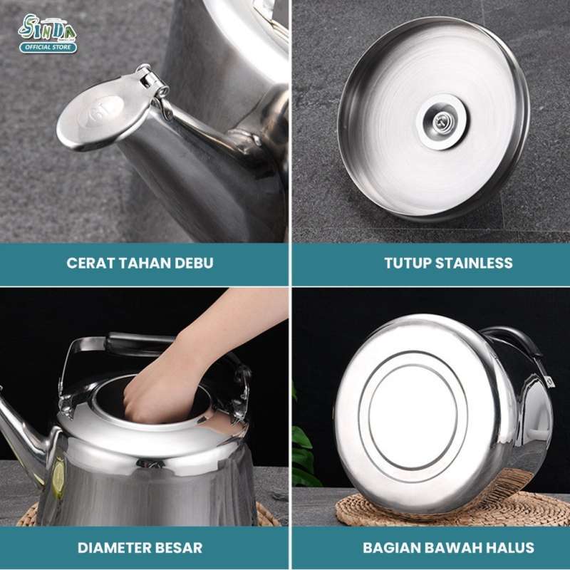 Jual Ssa Sinda Teko Stainless 5 Liter Ceret Bunyi Siul Anti Karat Ceret Bunyi Untuk Masak Air ...