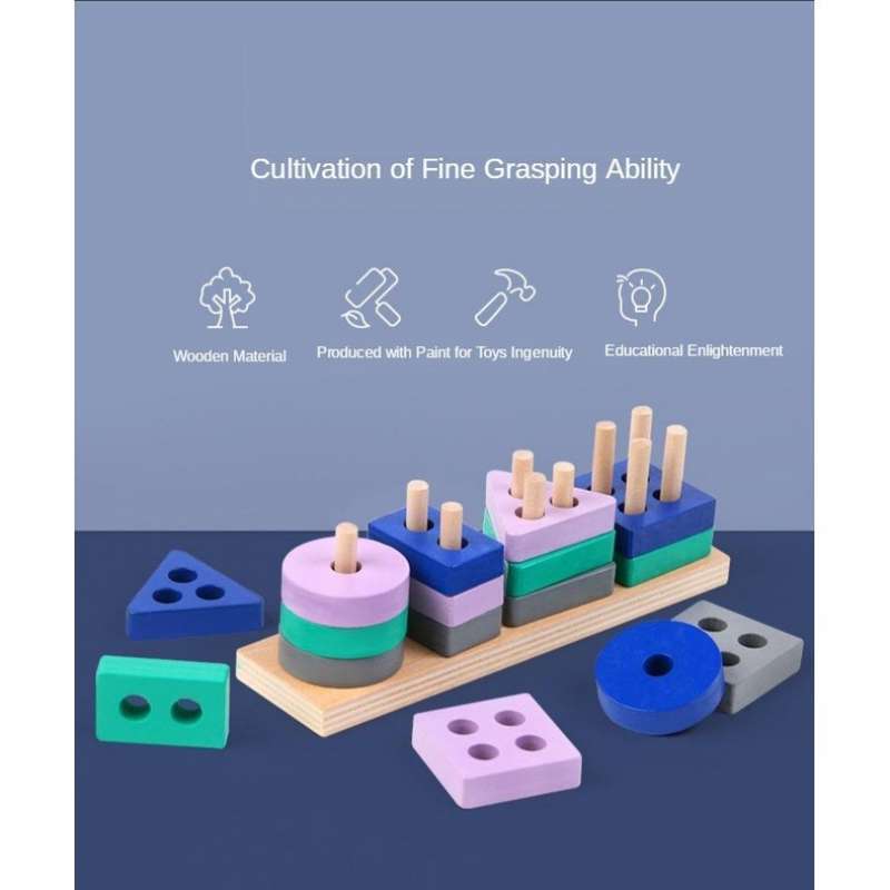 Jual Ssa Mainan Edukasi Papan Mengenal Bentuk Dan Warna / Rectangle Geo ...