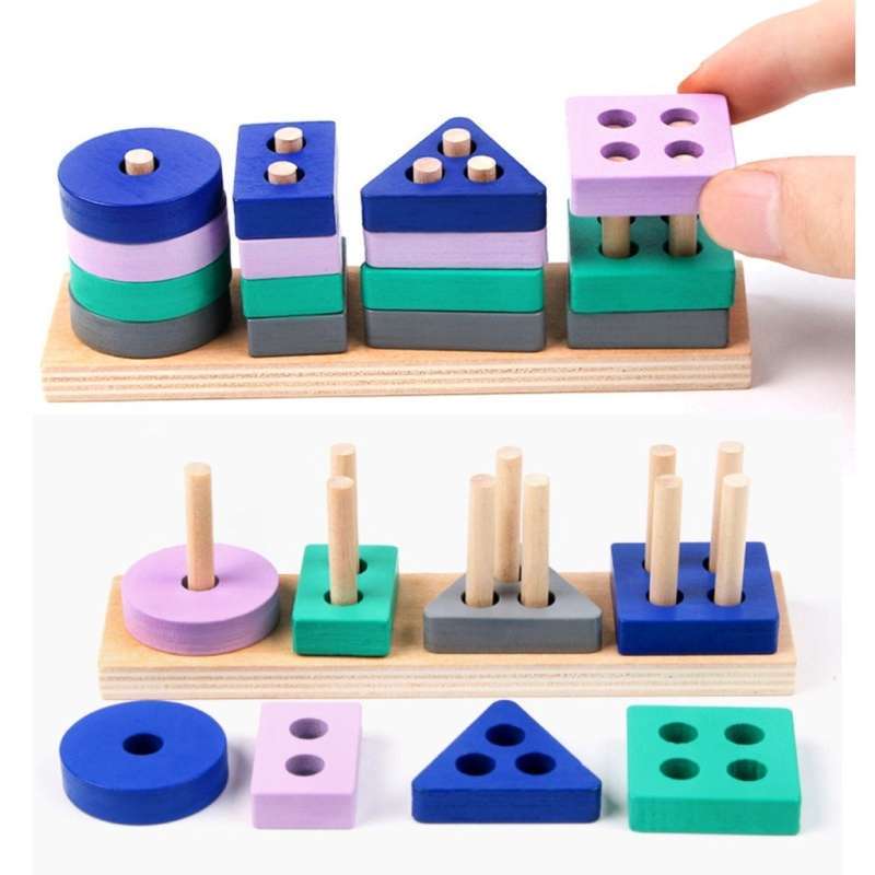 Jual Ssa Mainan Edukasi Papan Mengenal Bentuk Dan Warna / Rectangle Geo ...