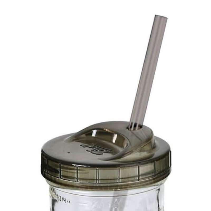 Jual Ball Mason Jar Sip & Straw Lids Plastic - Black Transparant - Wide ...