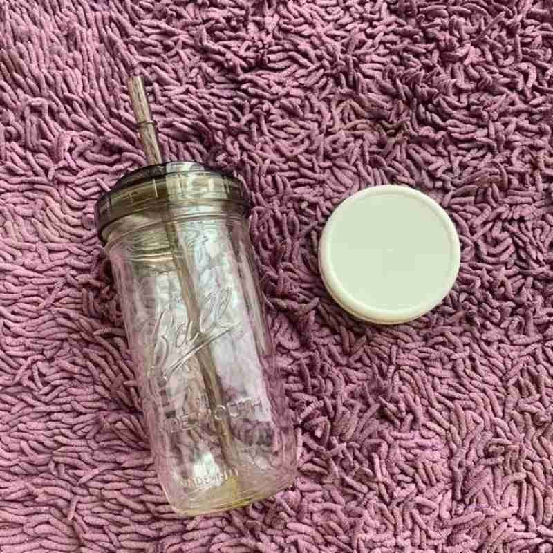 Jual Ball Mason Jar Sip & Straw Lids Plastic - Black Transparant Di ...