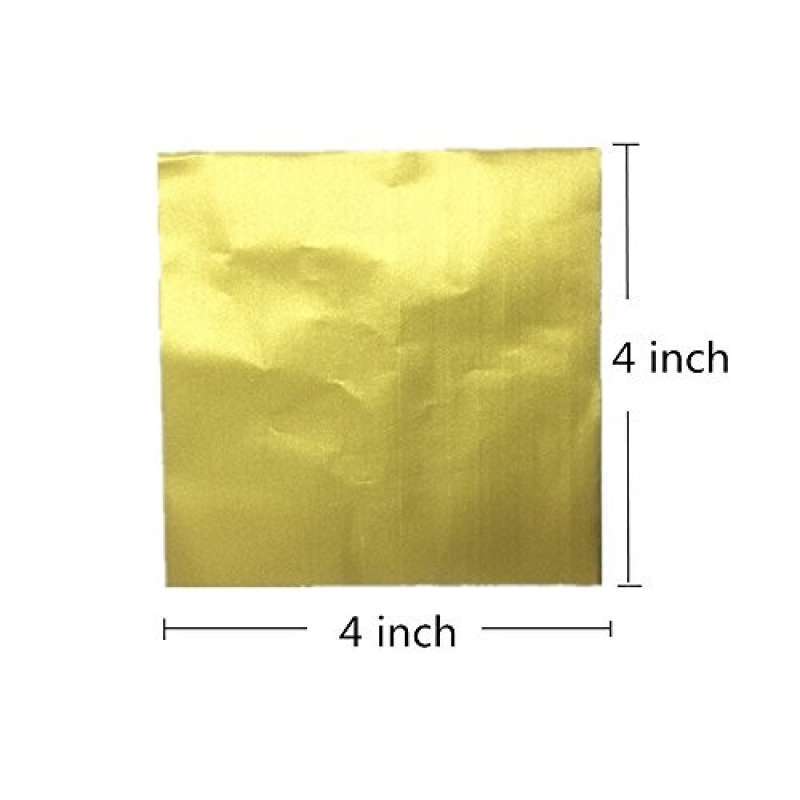 Jual 300 Pieces 4 Inch Square Golden Aluminium Foil Candy Wrappers Di ...