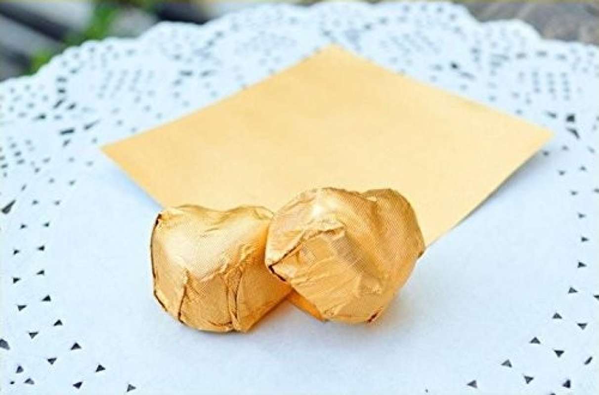 Jual 300 Pieces 4 Inch Square Golden Aluminium Foil Candy Wrappers Di ...