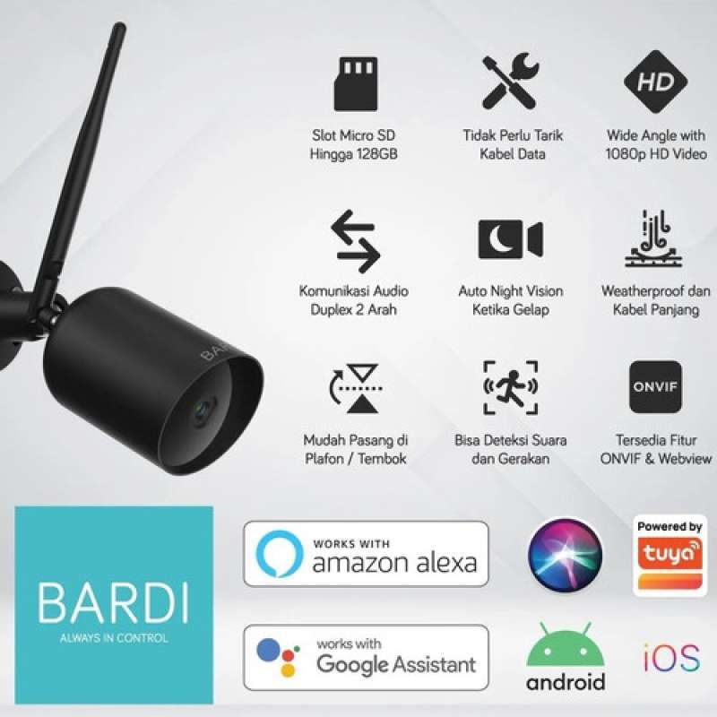 Jual Bardi Cctv Outdoor Smart Ip Camera Odr Stc View Pan Tilt Zoom Waterproof Static Security ...