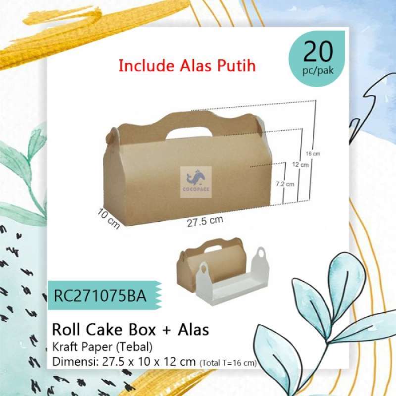 Jual Kraft Paper Box Roll Cake Kotak Kue Packaging Kemasan Kertas ...