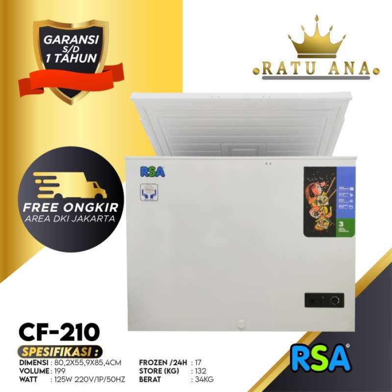 Jual Rsa Chest Freezer Cf-220/ Kulkas Pembeku Di Seller Crown ...