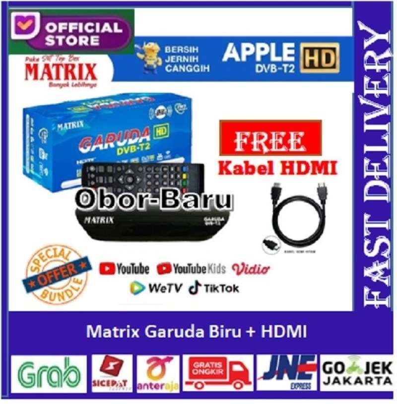 Promo Diskon Receiver Tv Set Top Box Matrix Merah Dvb T2 Digital 1 Tahun Terbaru - Biru+hdmi ...