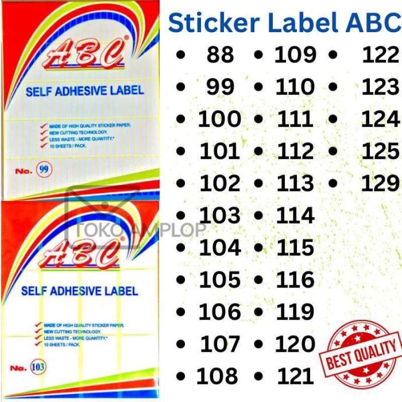 Jual Sticker Label Abc Adhesive Lengkap - 99 Di Seller Onlinemarket ...