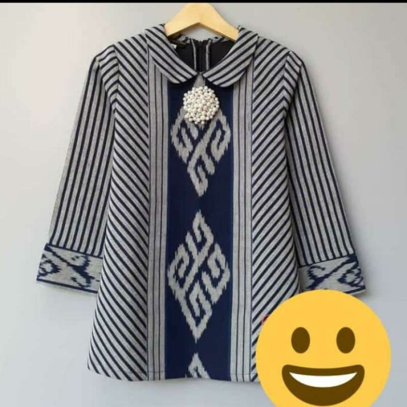 Promo Blouse Tenun Lurik Abu Navy B218 - Tanpa Trikot, S - Xxl Lapis Trikot Diskon 2% Di Seller ...