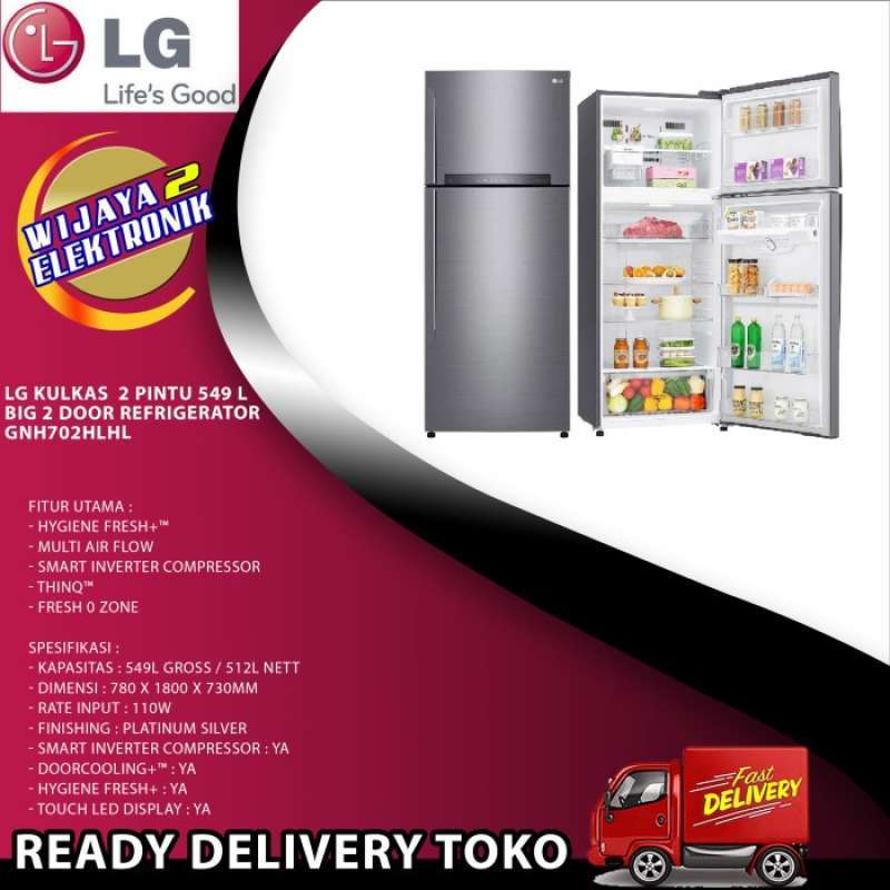 Promo Lg Kulkas Besar 2 Pintu Big 2 Door Refrigerator Gnh702hlhl Diskon ...