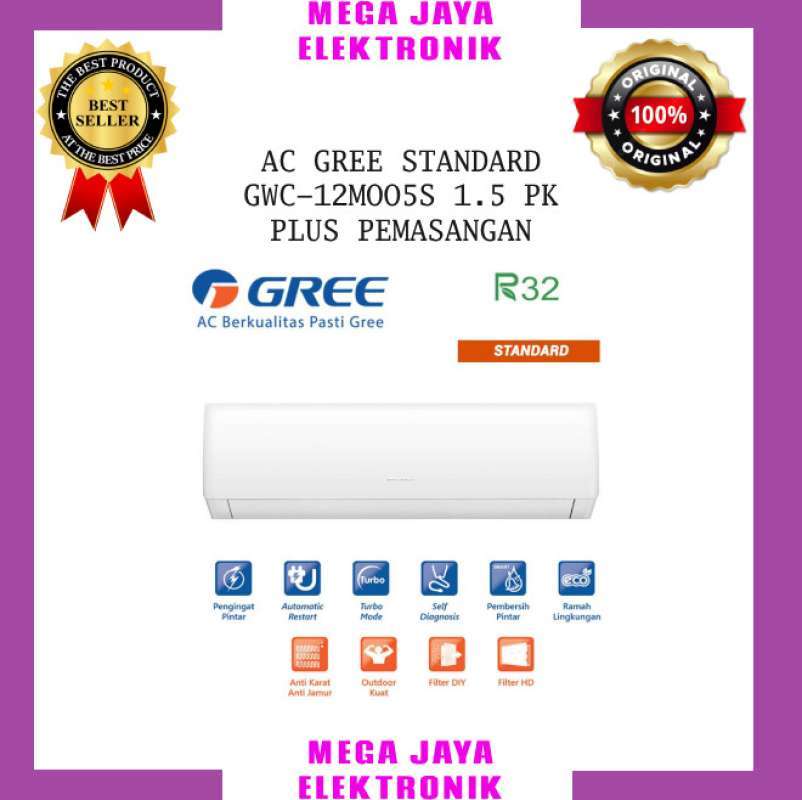 Promo Ac Gree Standard Gwc-12moo5s 1.5 Pk Plus Pemasangan Diskon 23% Di ...