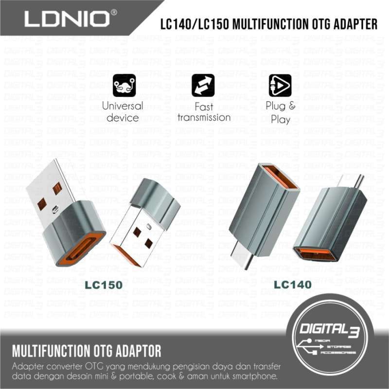 Jual Ldnio Adapter Converter Lc140 Lc150 Otg Usb Type-c Multifungsi ...