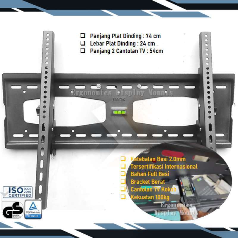 Promo Bracket Braket Tv 50 55 60 65 70 75 80 Inch, Xtra Durable Wall ...