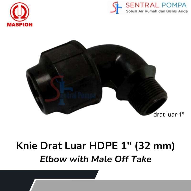 Jual Kdl Hdpe 1 Knie Drat Luar Selang Pe Hitam / Pipa Pdam 1 Inch 32mm ...