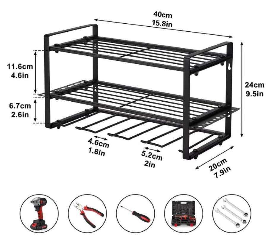 Jual Power Tool Storage Rack Wall Mounted Organizer - Rak Gantung ...
