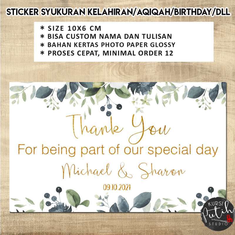 Jual Sticker Syukuran Kelahiran/ulang Tahun/aqiqah/ Selapan/dll/bisa ...