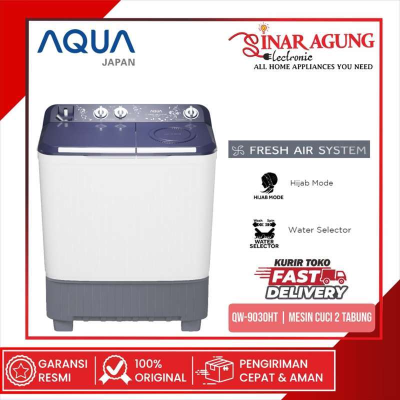 Promo Aqua Qw-9030ht / Qw9030ht Mesin Cuci 2 Tabung 9kg - Garansi Resmi ...