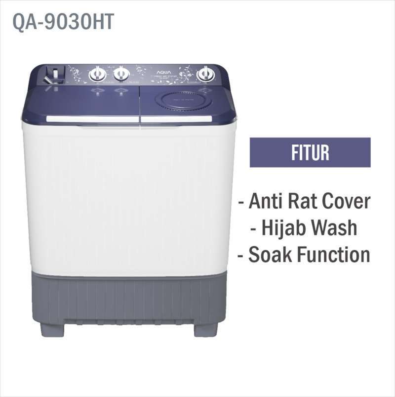 Promo Aqua Qw-9030ht / Qw9030ht Mesin Cuci 2 Tabung 9kg - Garansi Resmi ...