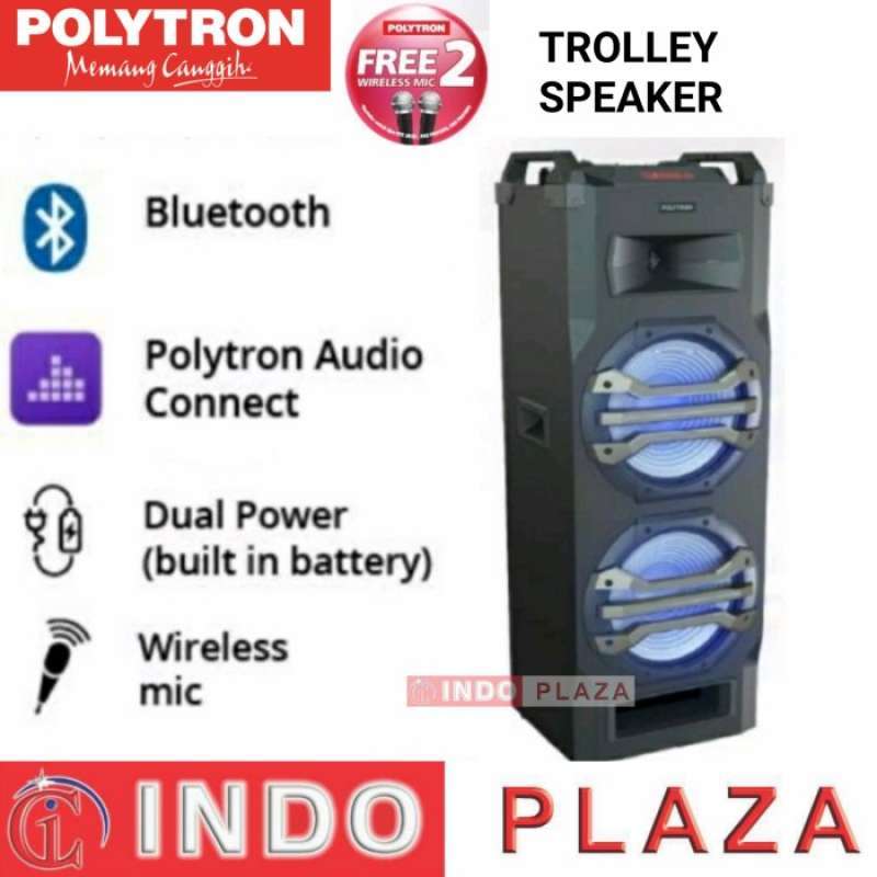 Jual Speaker Polytron Portable Pts-2k25 Bluetooth + Free Wireless Mic 2 ...