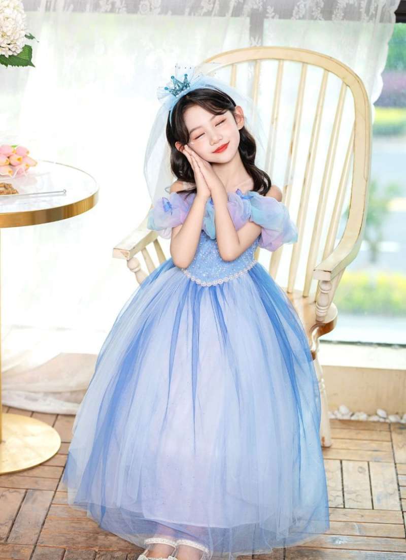 Jual Cinderella Sparkle Dress Kostum Cosplay Princess Blue Biru Putri ...