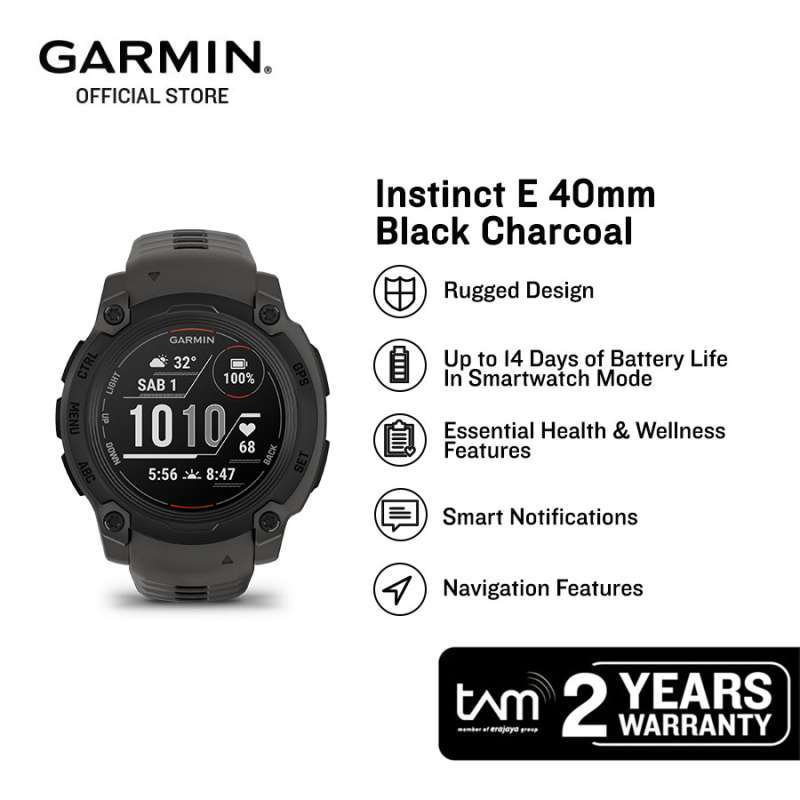 Jual Garmin Instinct E 40mm - Black Charcoal Di Seller Garmin Official ...