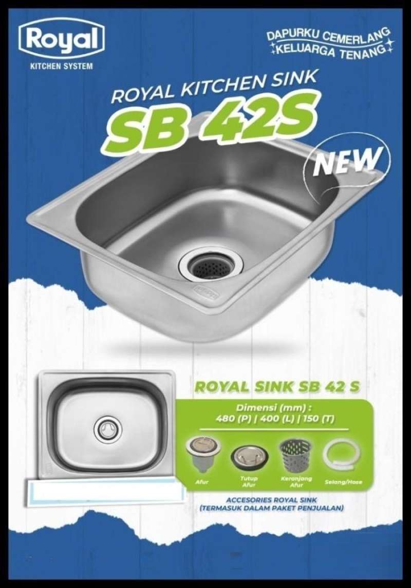 Jual Royal Kitchen Sink Sb 42 S Wastafel Bak Cuci Piring Stainless 304 ...