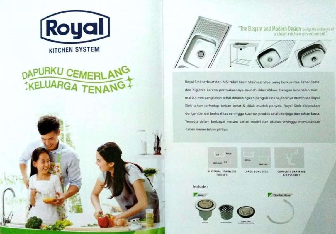 Jual Royal Kitchen Sink Sb 42 S Wastafel Bak Cuci Piring Stainless 304 ...