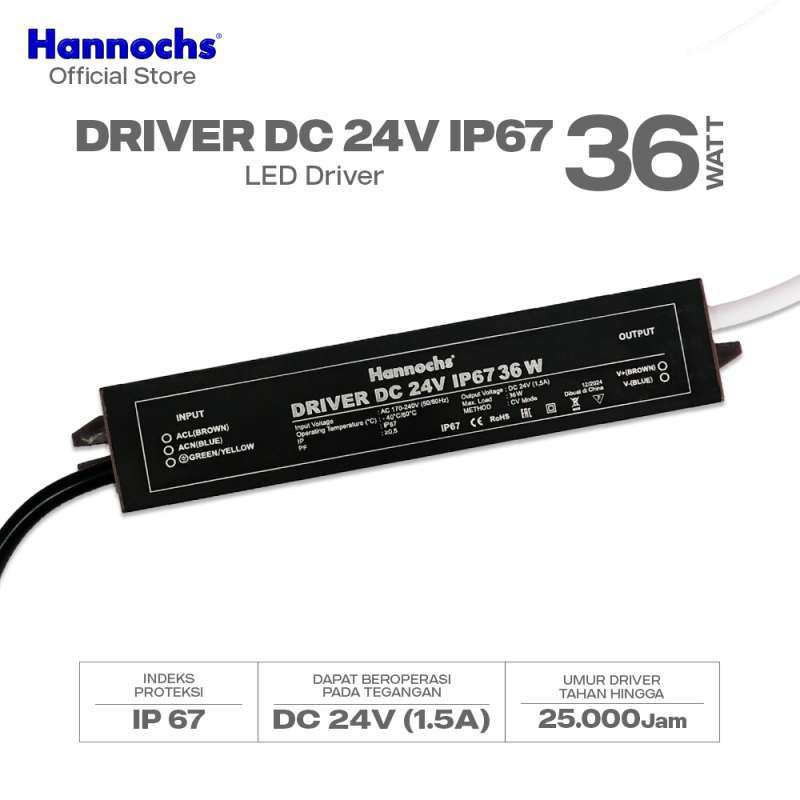 Promo Hannochs Driver Adaptor DC 24v Travo Power Supply Ip 67 - Led ...