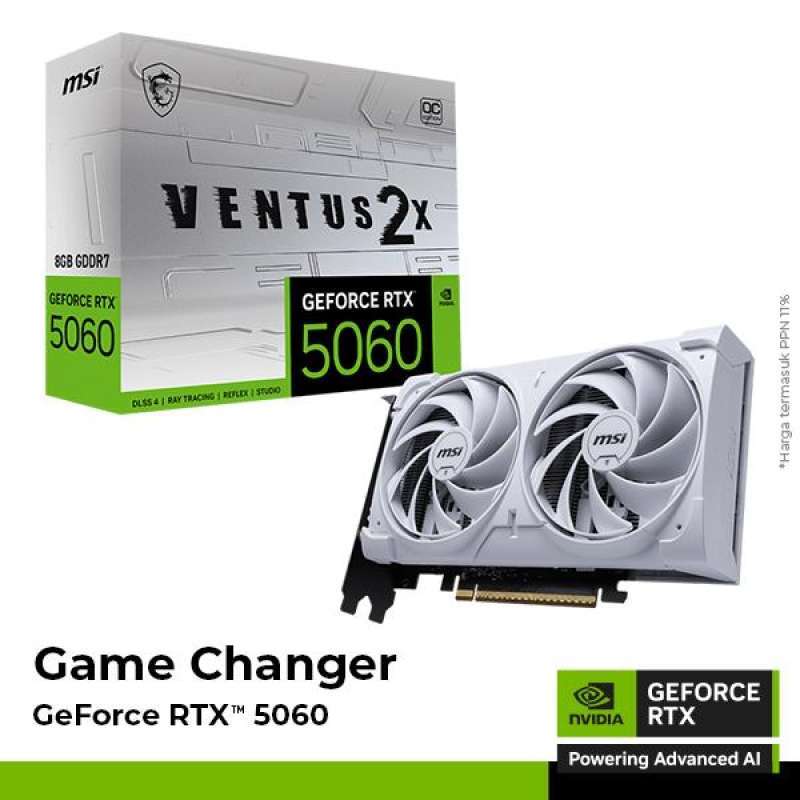 Jual VGA Card Msi Geforce Rtx 5060 8g Ventus 2x Oc White - 8gb Gddr7 Di ...