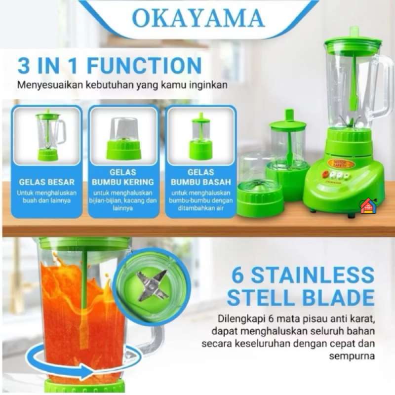 Jual Blender Chopper Okayama Ok 355 / 372 (2 In 1) / Okayama Blender Ok ...