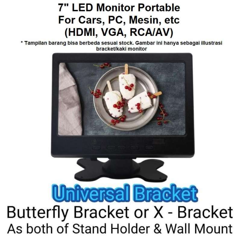 Jual Car Mini Led Monitor 7 Tft Lcd Hdmi VGA Rca Mirip Kenowa Up To ...