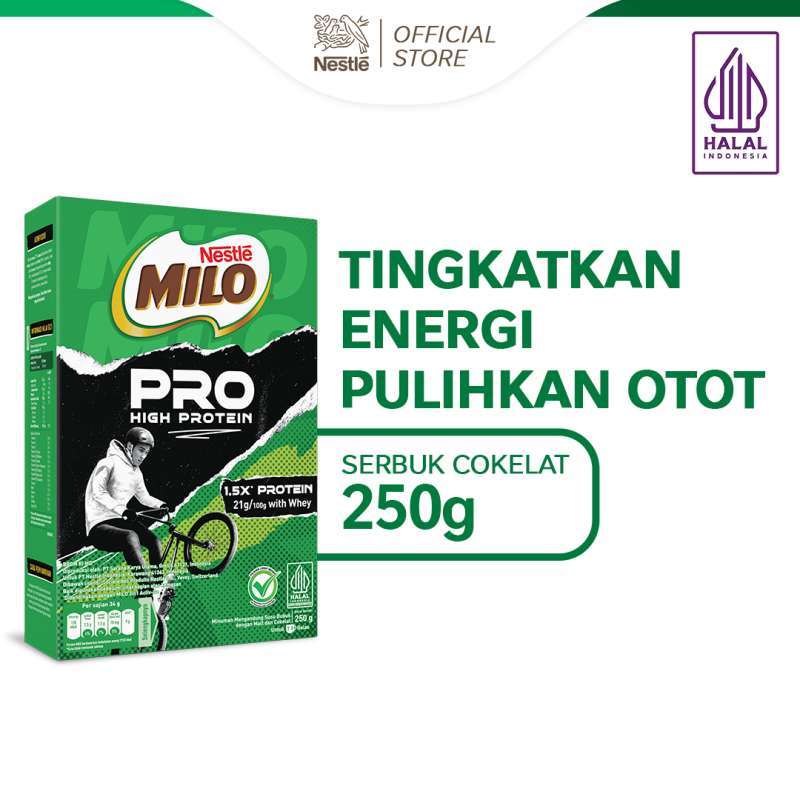 Promo Milo Protein Serbuk Rasa Coklat [250 G] Diskon 12% Di Seller ...