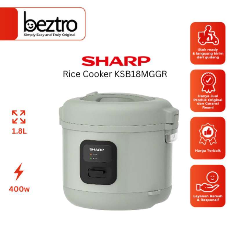 Jual Sharp Ksb18mggr - Rice Cooker 1.8l Cook 400w, Warm 77w, Green ...