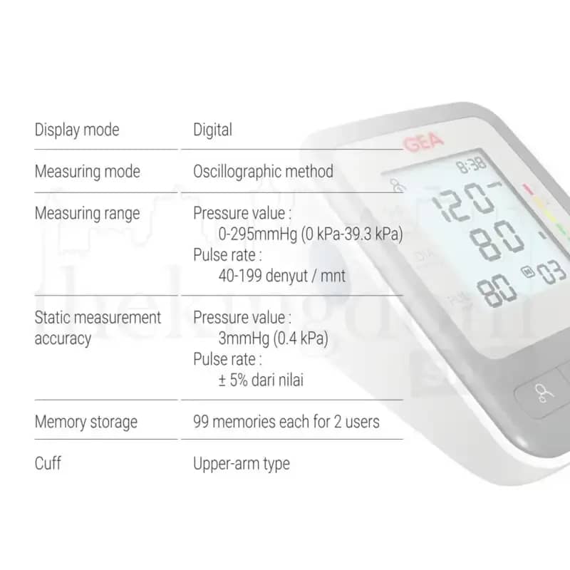 Jual Gea Bp-m400 Electronic Blood Pressure Monitor Bpm400 Tensimeter ...