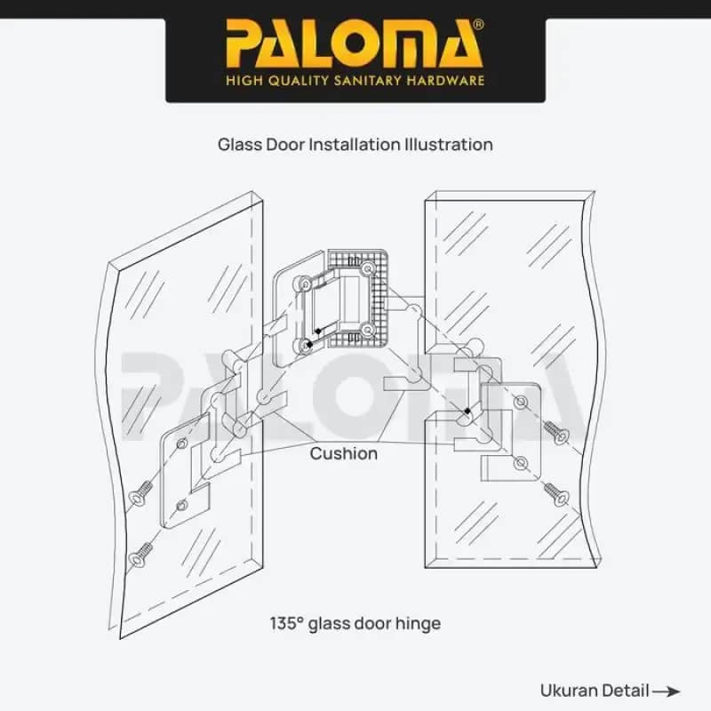 Jual Paloma Gap 1241 1242 1243 1244 Engsel Shower Hinge Pintu Kaca ...