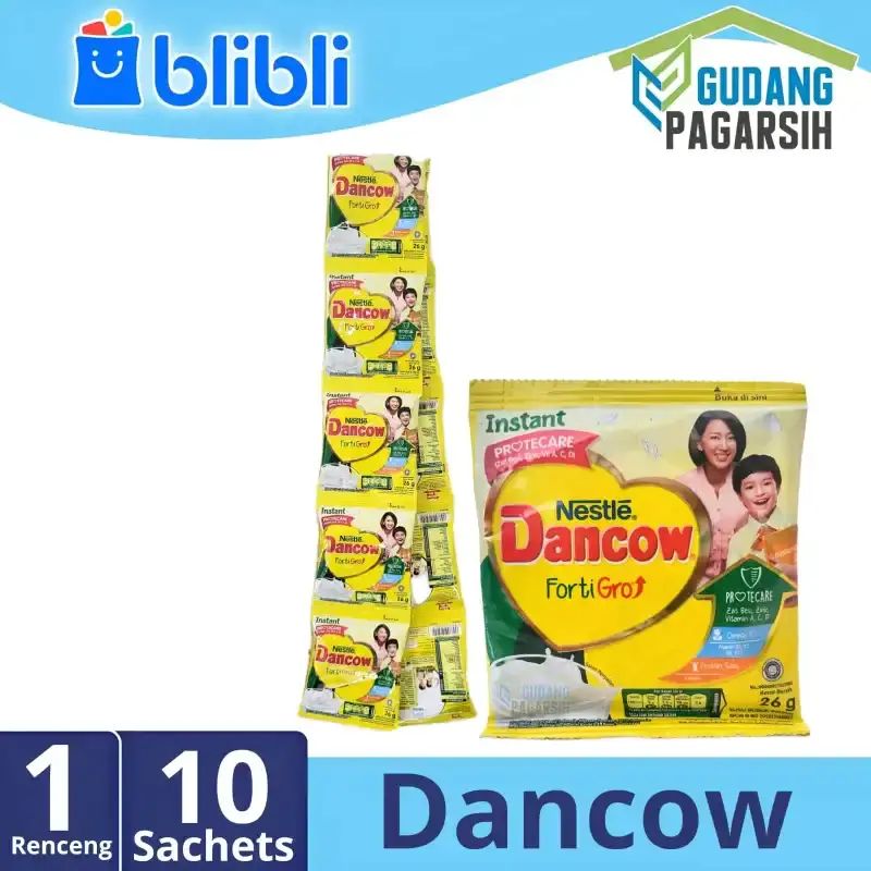 Promo Dancow Fortigro Putih Susu Bubuk [10 Sachet/ 27 G] Diskon 29% Di ...
