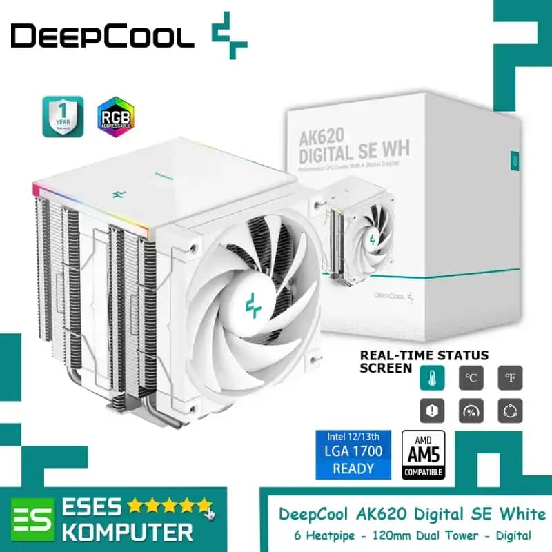 Jual Hsf Deepcool Ak620 Digital SE White | Hsf Cpu Air Cooler For Intel ...