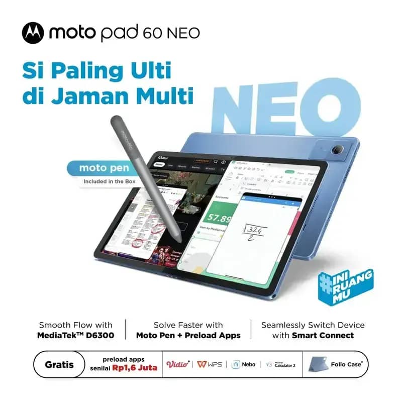 Jual Motopad 60 Neo - 4gb/128gb Dimensity 6300 11 Inch - 2.5k - 500nits ...