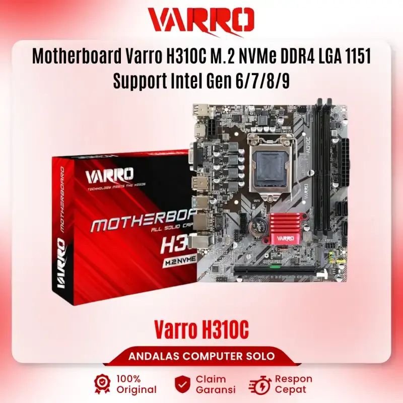 Jual Motherboard Varro H310c Lga1151 Ddr4 M.2 Nvme Intel Gen 6/7/8/9 ...