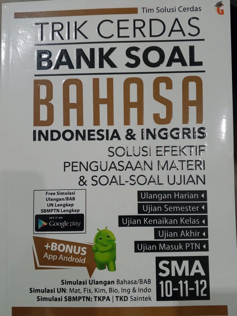 Jual Buku Trik Cerdas Bank Soal Bahasa Indonesia & Inggris Sma Kelas 10 ...