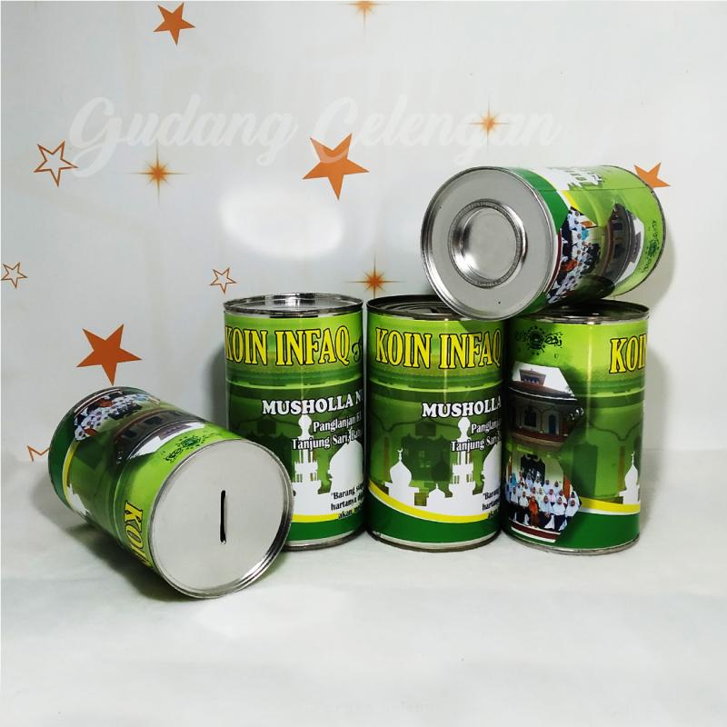 Jual Celengan Kaleng Costum Buka Tutup Standar / Celengan Infaq Sedekah ...